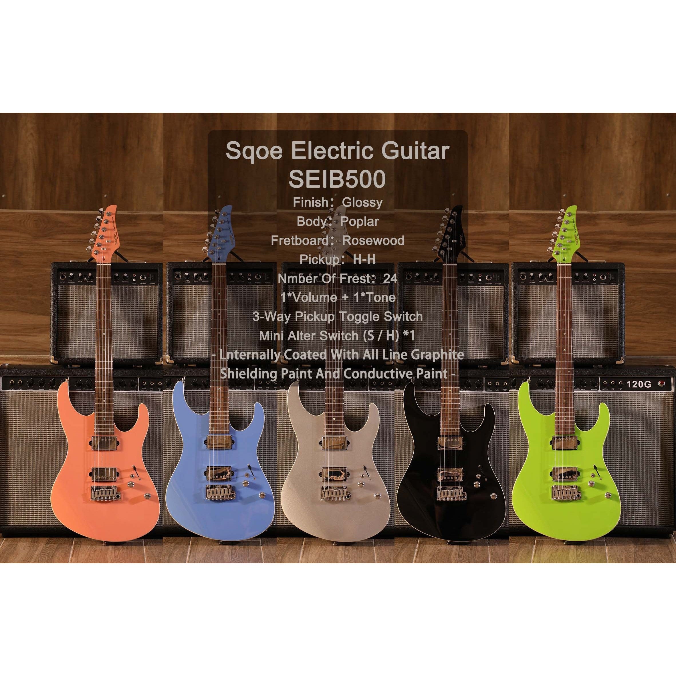 Đàn Guitar Điện Sqoe SEIB500 – Mai Nguyên Music