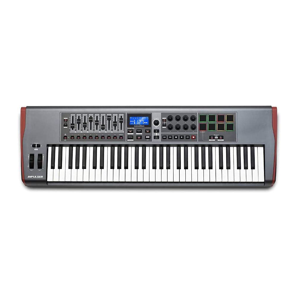 Novation Impulse 61 USB MIDI Controller KB 5 Octave, Touch Sensitive C ...
